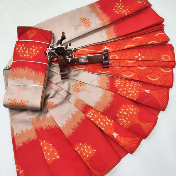 Kubera Handloom Silk 3d Chikoo Color Weaving Work Saree – PREMVASTRA